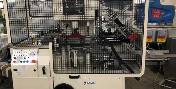 ACMA Model TF1 Tray Form & Filling Machine with Nordson Gluing System ...